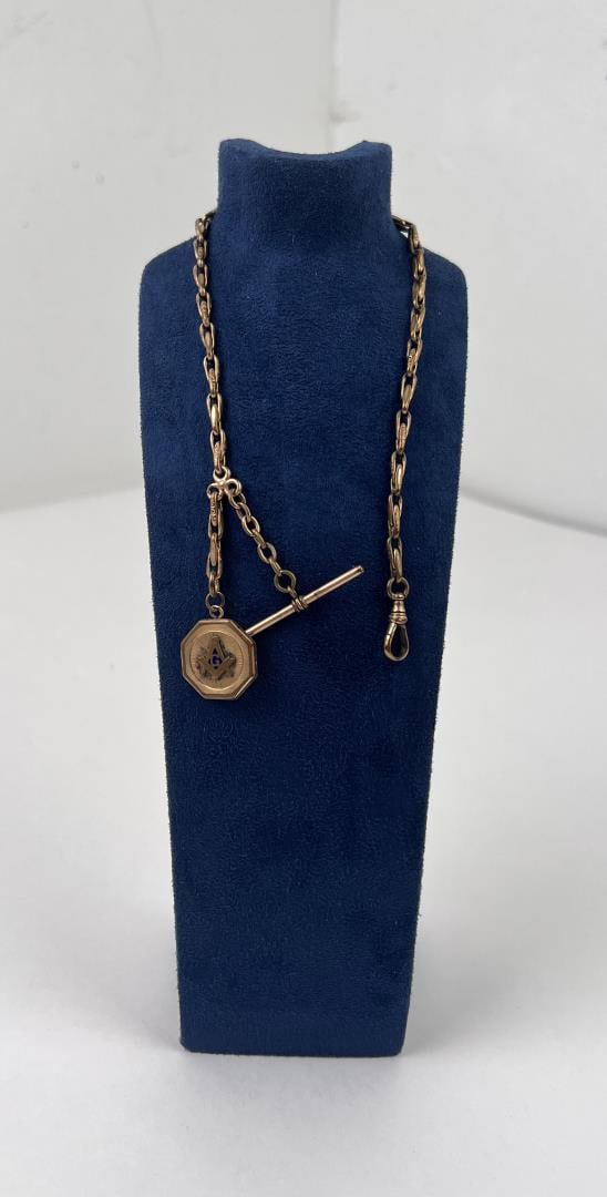 Antique Masonic Pocket Watch Fob Chain Auction