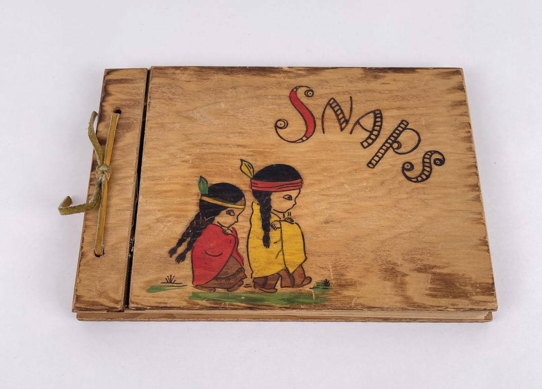 Native American Indian Pyrography Photo Album Auction