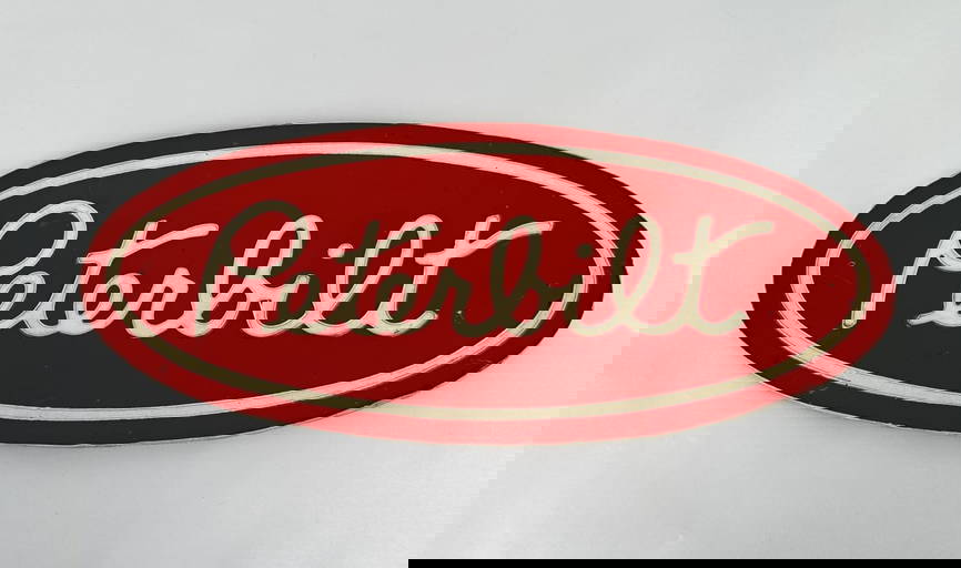 Vintage Oval Peterbilt Semi Truck Emblem