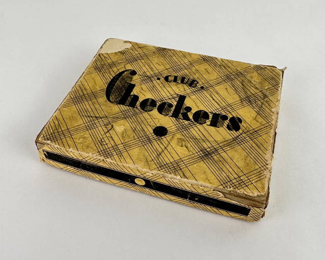 Antique Wood Checkers Set