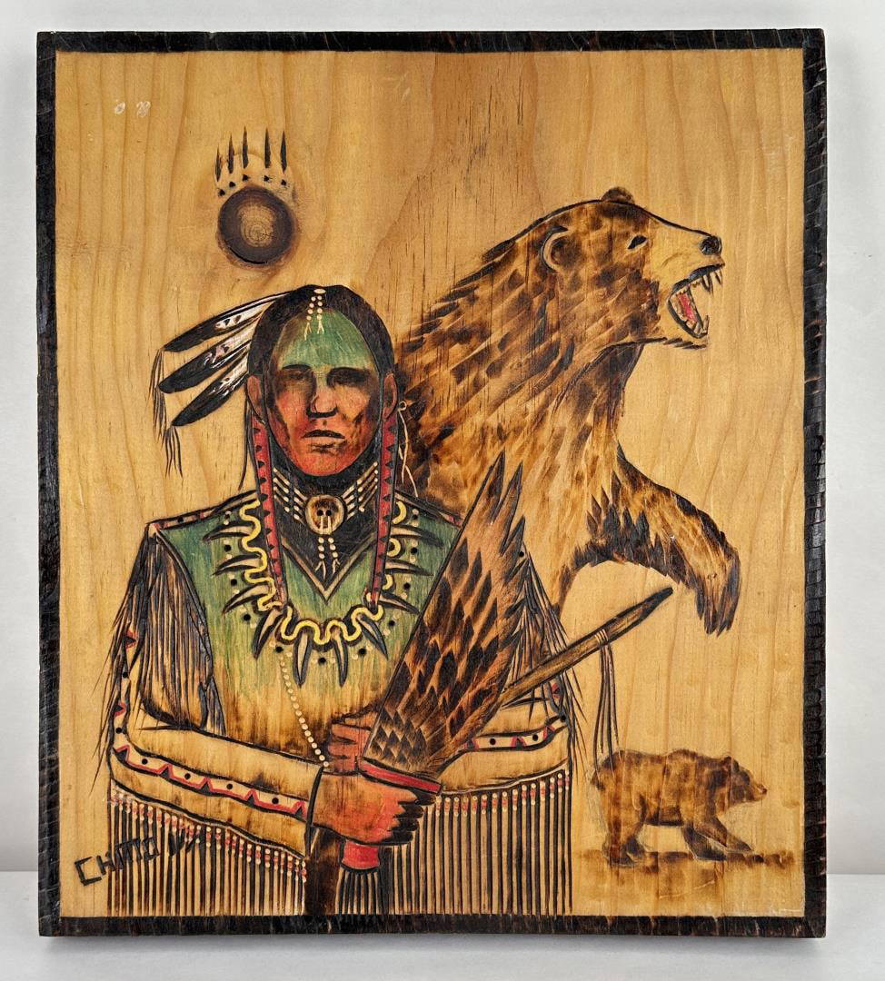 Bear Spirit Pyrography Auction