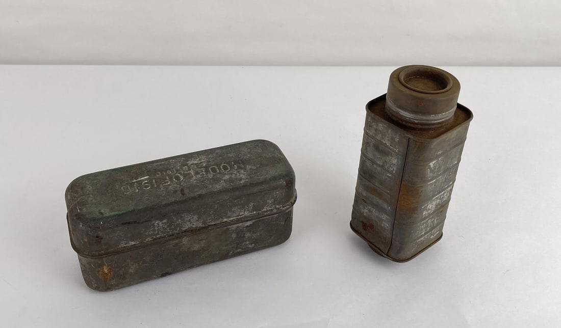Wwi Model 1916 Condiment Tin Can And Bacon Tin Auction