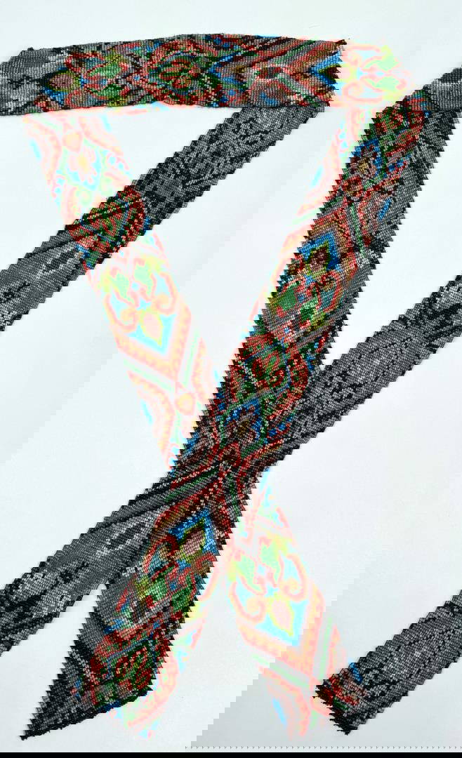 Native American Indian Loom Beaded Sash Auction