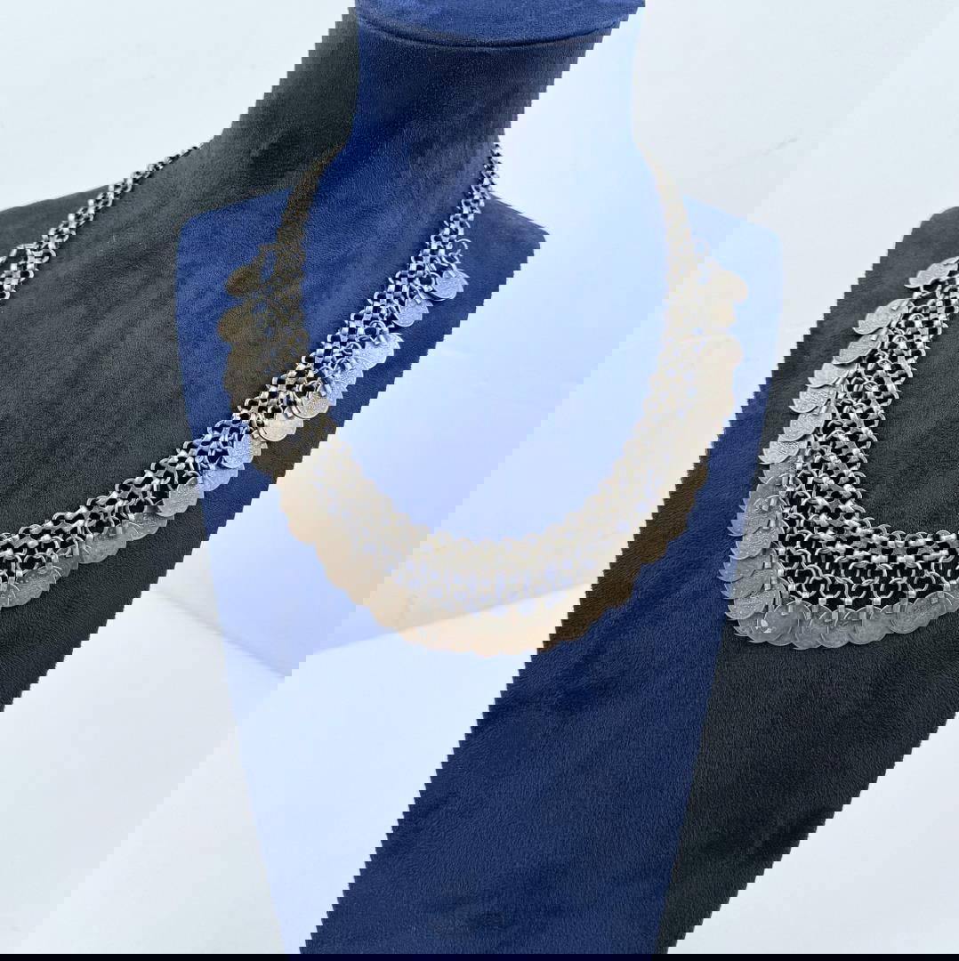 Antique Turkish Silver Coin Necklace Auction