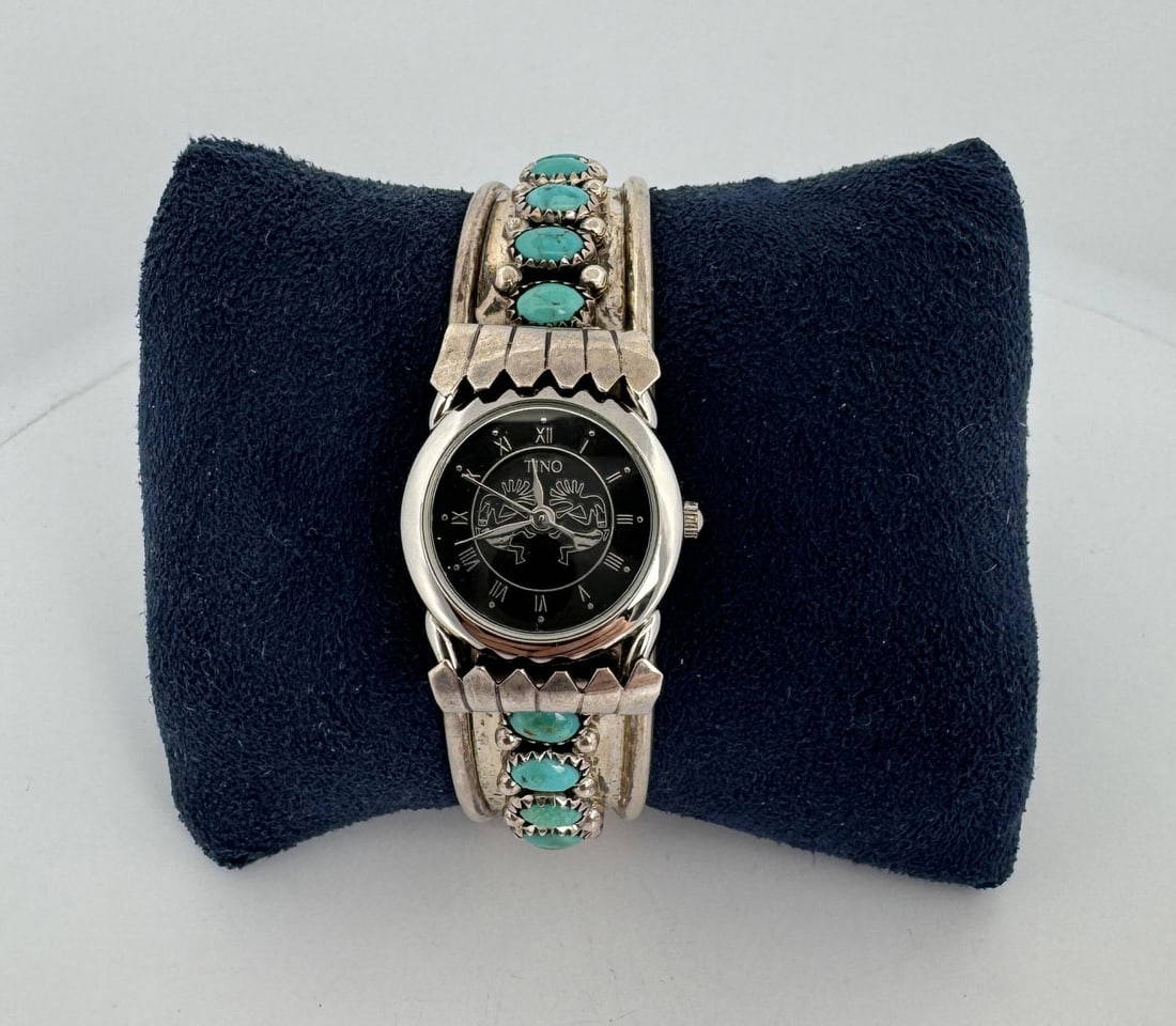 Navajo Sterling Silver Turquoise Watch Bracelet Auction