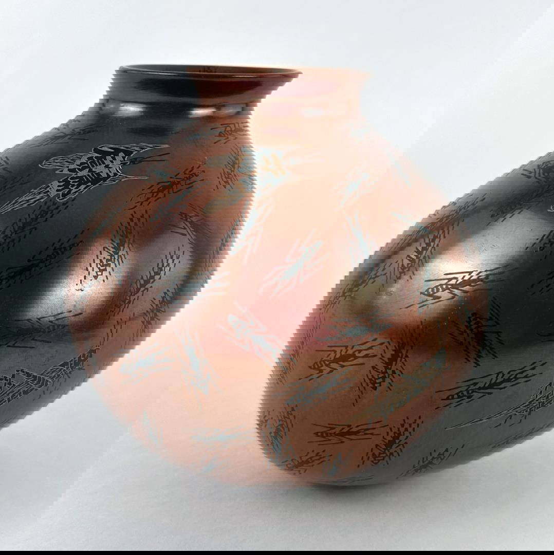 Baudel Lopez Corona Mata Ortiz Pottery Pot Vase Auction