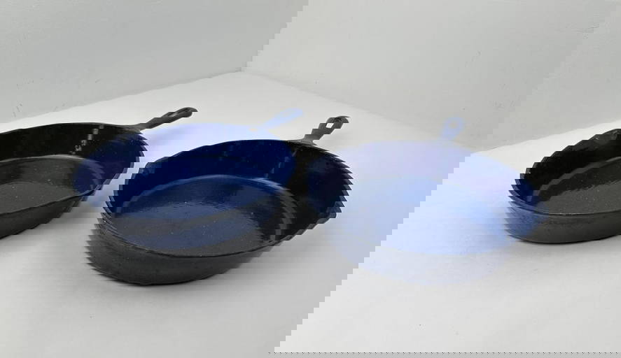 Blue Cast Iron Enamel Skillets