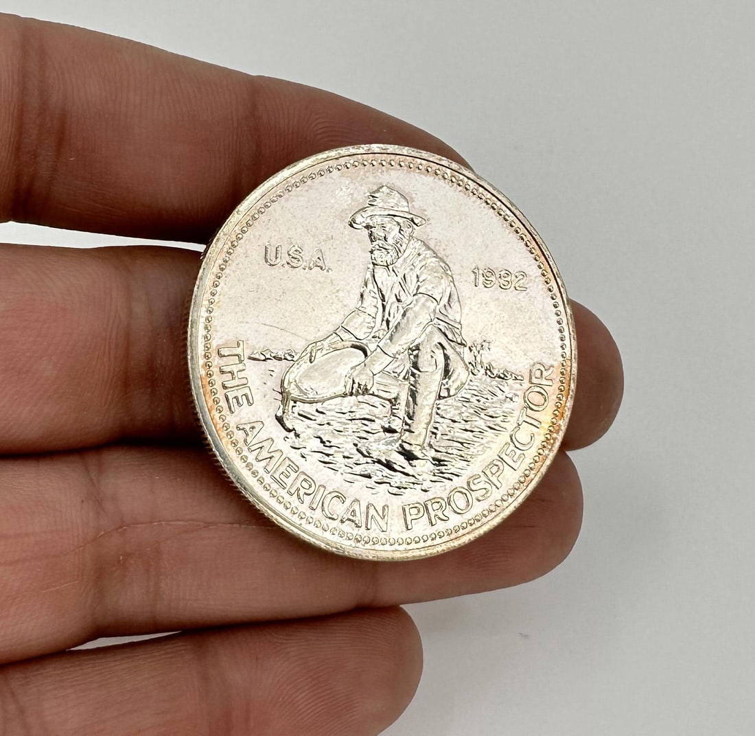 Engelhard 1 Ounce Silver Round American Prospector Auction