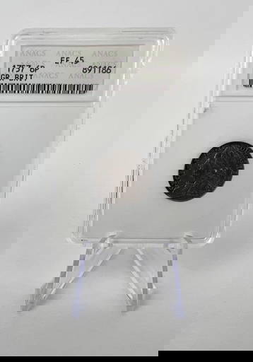 1757 Great Britain 6 Pence Coin Anacs Ef45