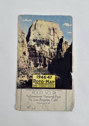 1946 Roto Map Yellowstone Park To Los Angeles