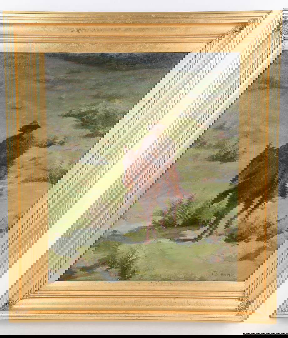 Todd Connor Cowboy Oil On Board Painting Auction