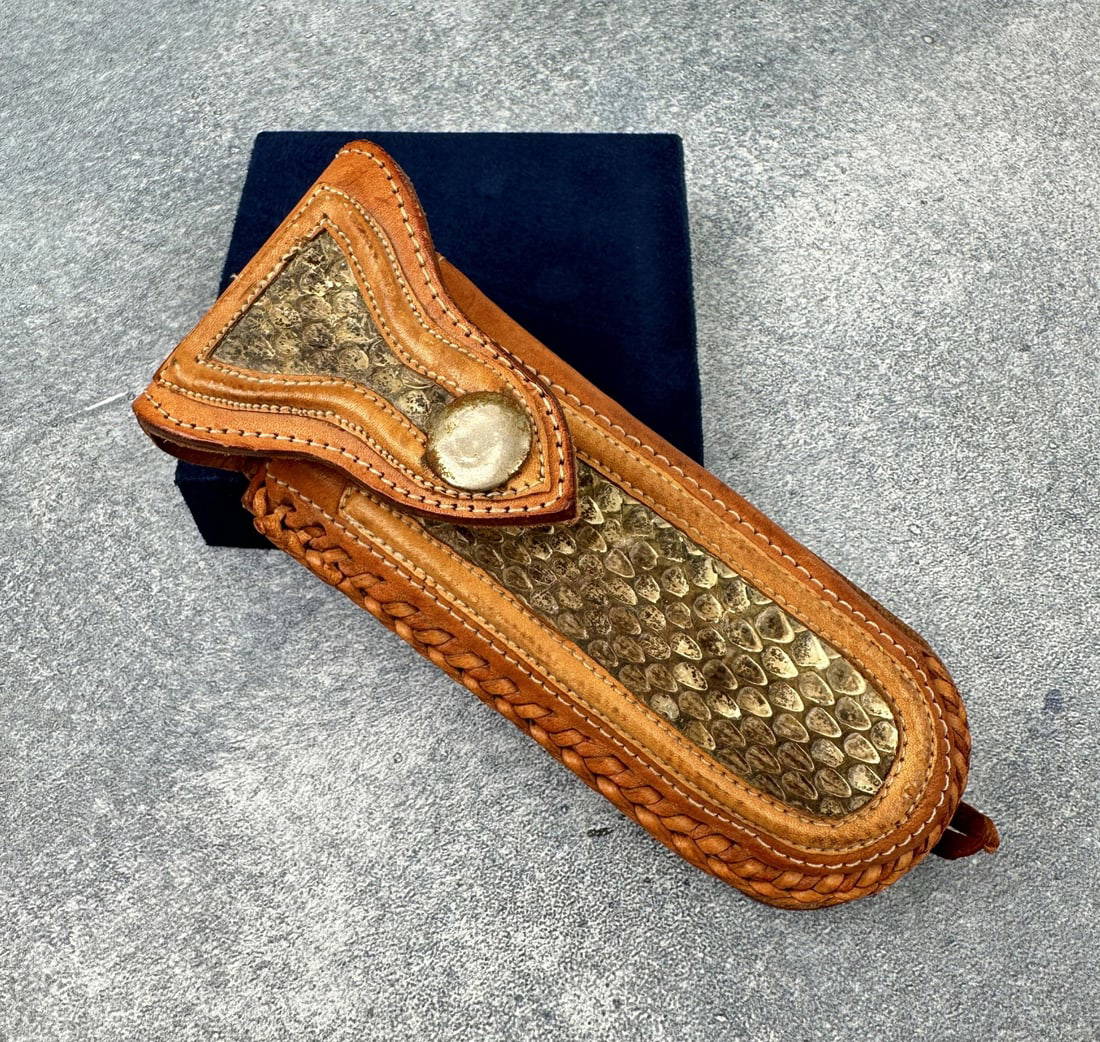 Snakeskin Leather Pocket Knife Sheath Auction