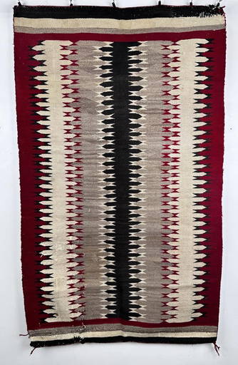 Navajo Indian Blanket Rug Stepped Crystal