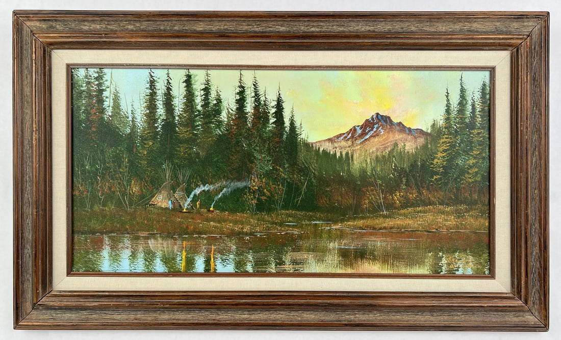 Jd Mackin Montana Oil On Canvas Painting Auction