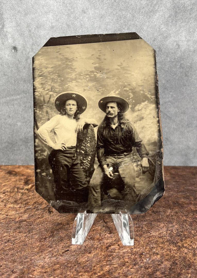Tintype Photo Wild Bill Hickok And Texas Jack Jr Auction