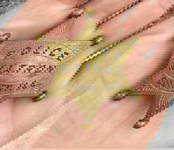 Antique Police Matron Quincy Illinois Badge