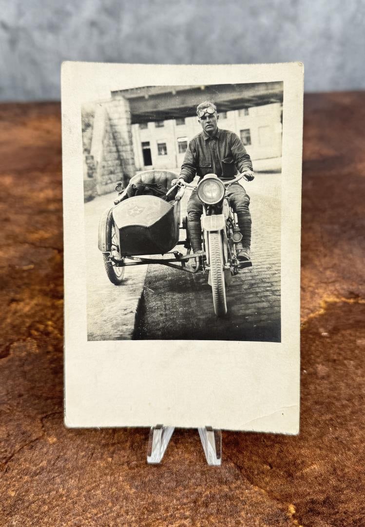 Wwi Ww1 Us Army Motorcycle With Sidecar Postcard