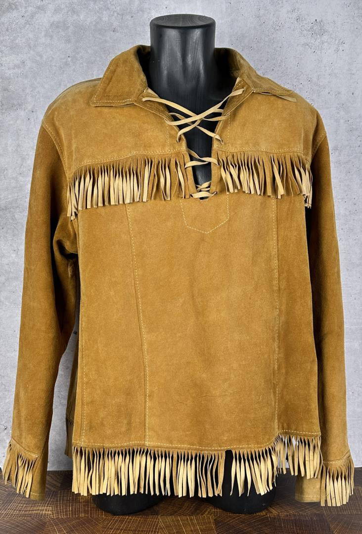 Berman Buckskin Fringe Leather Shirt Jacket Auction