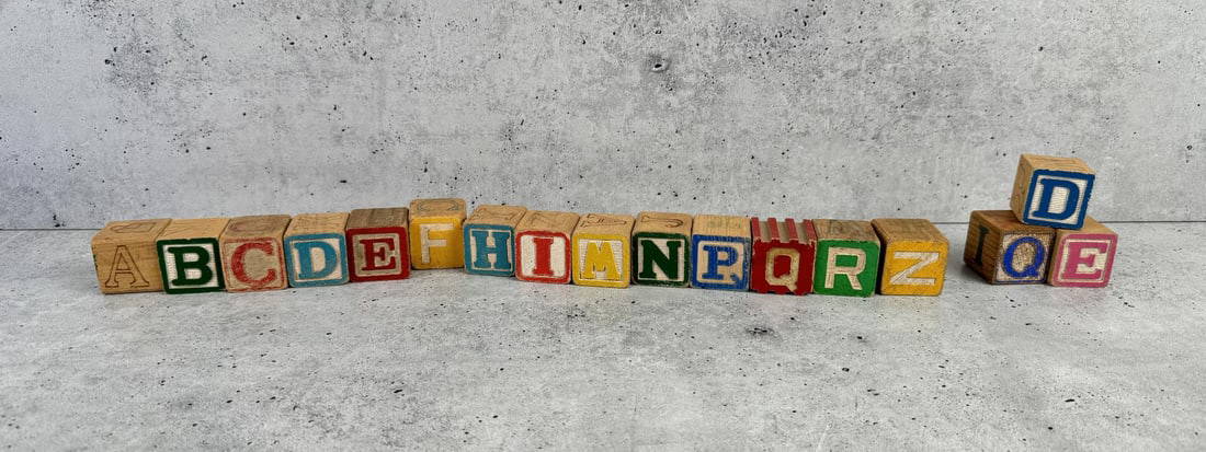 Group Of Vintage Wood Toy Letter Blocks Auction