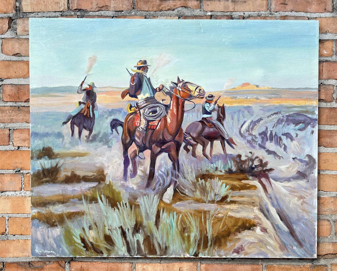 Russ Webster Montana Oil On Canvas Painting Auction