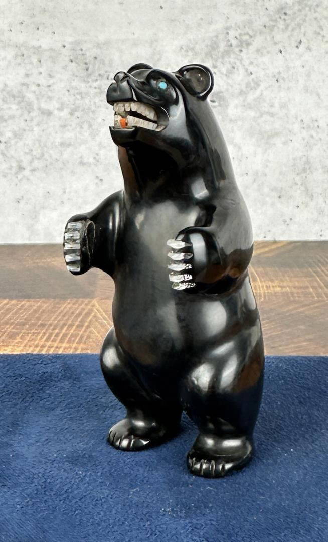 Herbert Davis Carved Jet Bear Fetish Auction