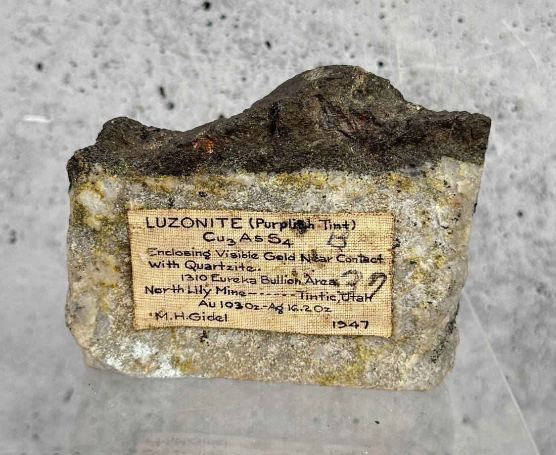 Luzonite Gold Vein On Quartz Utah Specimen Auction