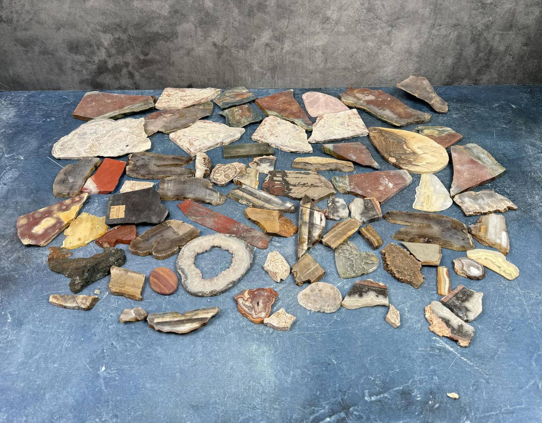 Collection Of Lapidary Material Mineral Slabs Auction