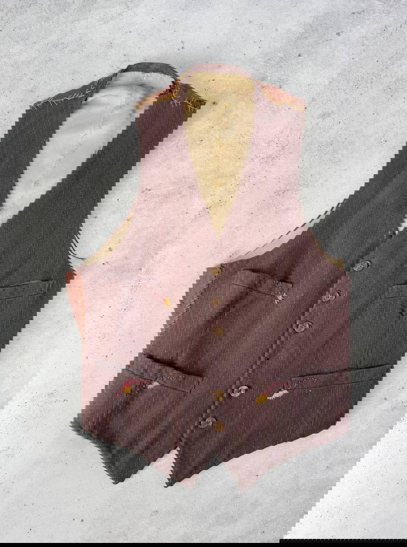 Antique Wool Montana Cowboy Gamblers Vest Auction