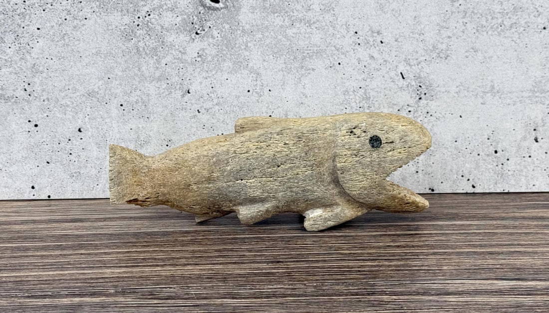 Alaskan Inuit Eskimo Carved Fish Auction
