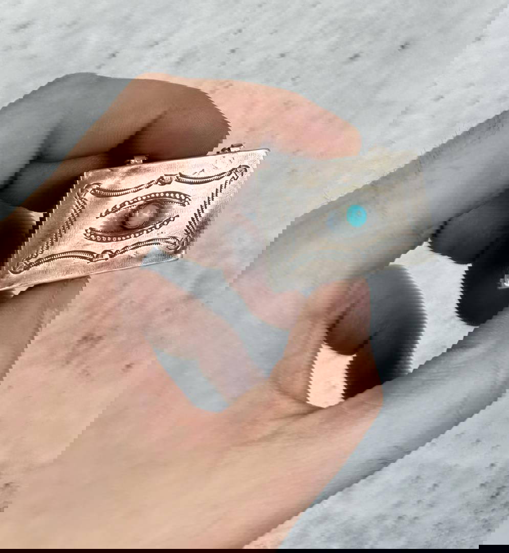 Navajo Sterling Silver Turquoise Pill Box Auction