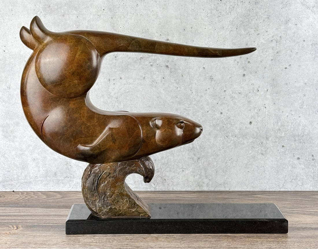 Tim Cherry Otter Motion Bronze Auction