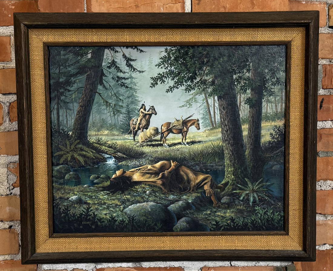 David Ewart Montana Indian Oil Painting Auction