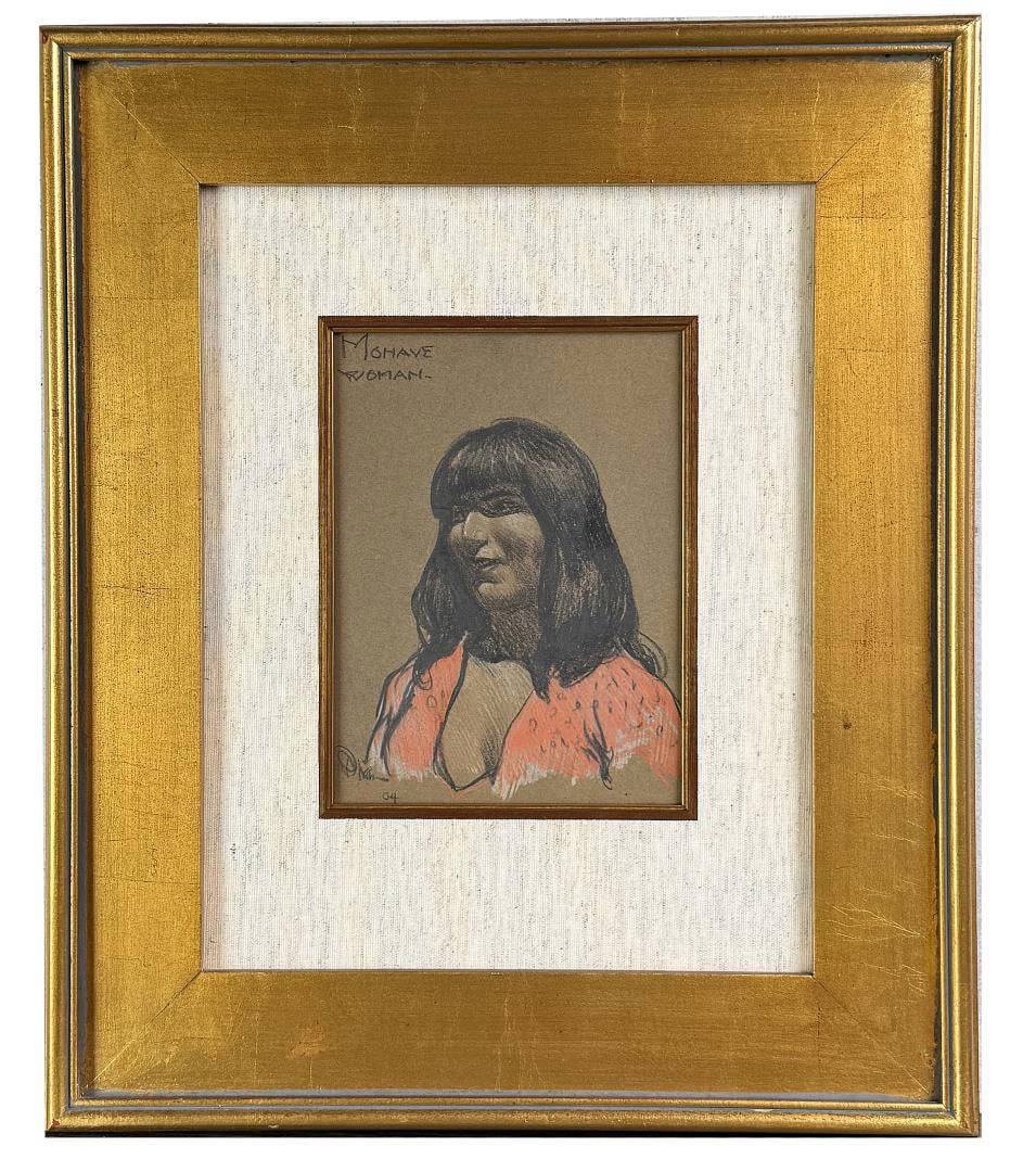 Maynard Dixon Mohave Woman Pastel Drawing Auction