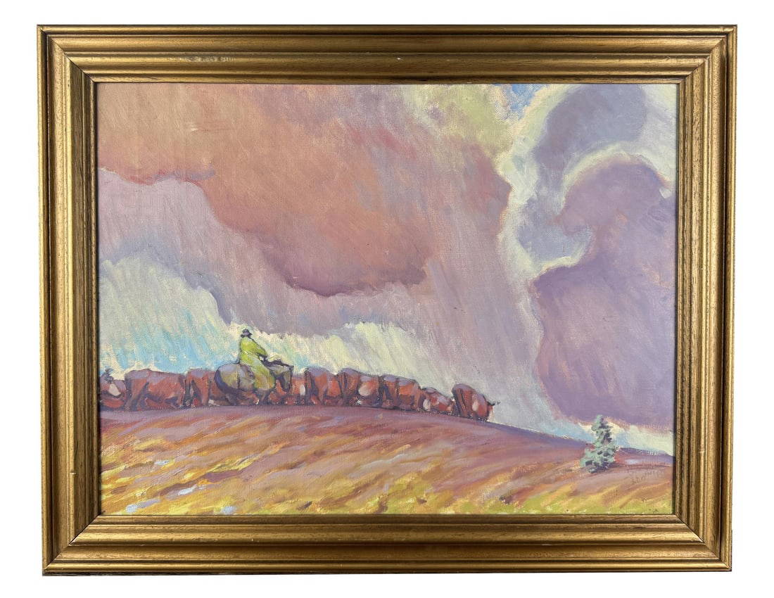 Harold Von Schmidt Cowboy Oil Painting - Jun 14, 2025 | Davis Brothers ...