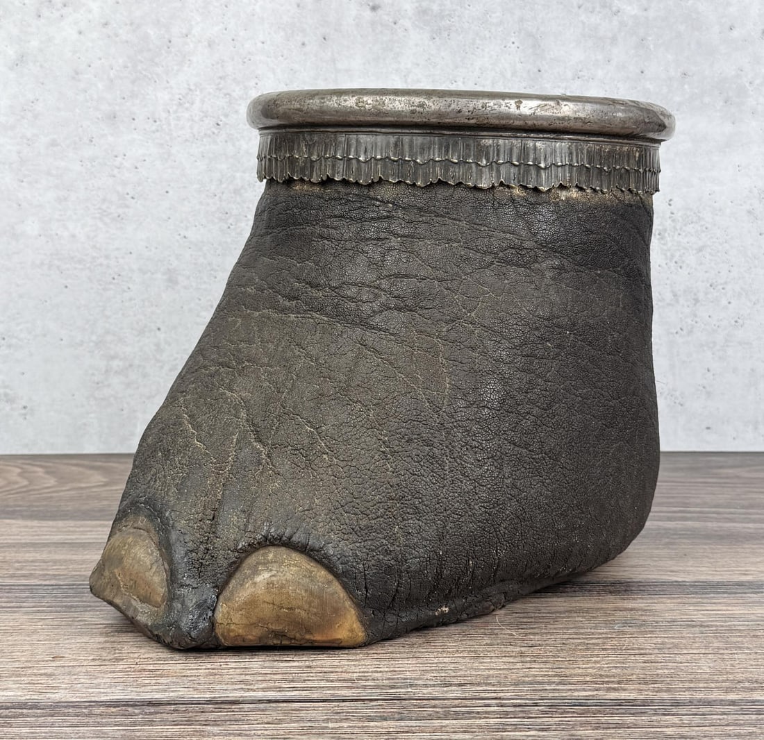 Victorian Elephant Foot Waste Basket Auction