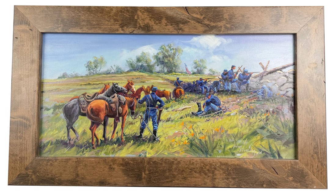 Hulan Fleming Hold The Line Civil War Painting Auction