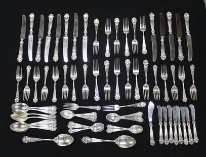 Towle Sterling Silver "georgian" Pattern Flatware Service