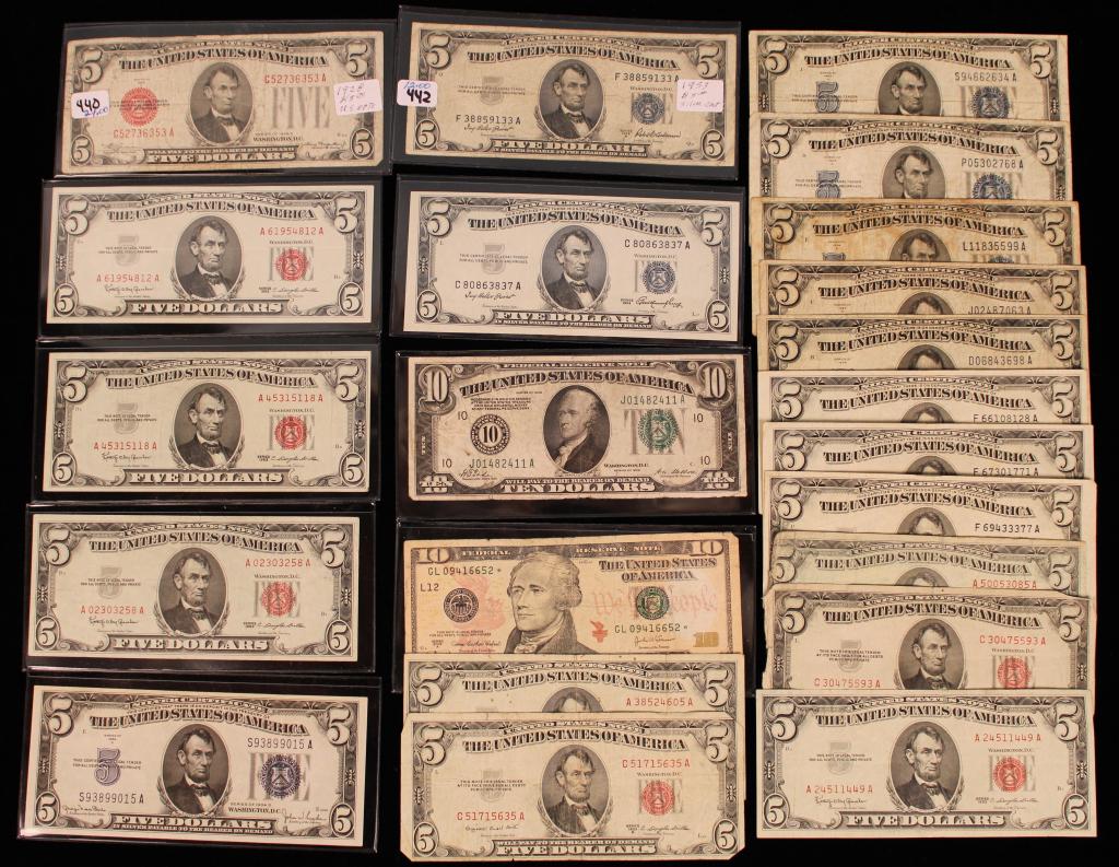 U.s. * Notes, Silver Certificate, Red Seal Notes