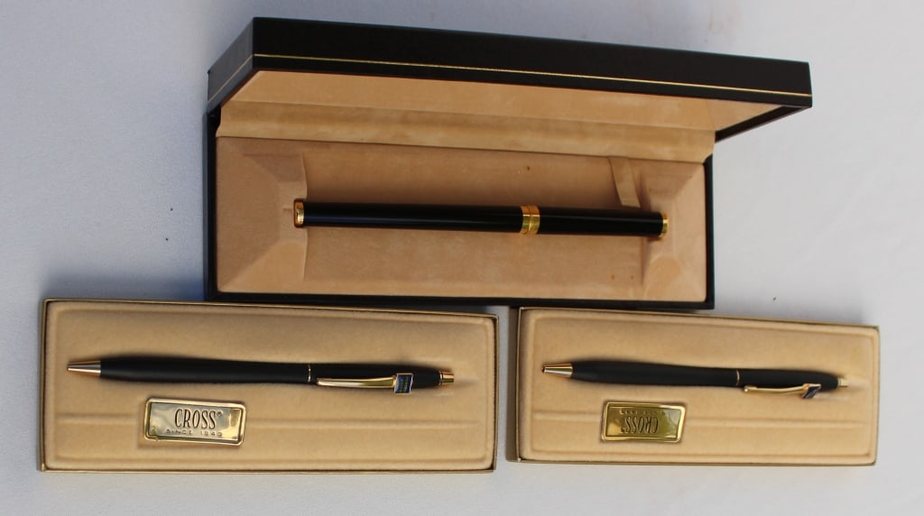 S. T. Dupont Ball Point Pen & (2) Cross Pens Auction