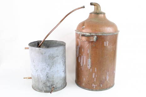 Large Copper Boiler Whiskey Still