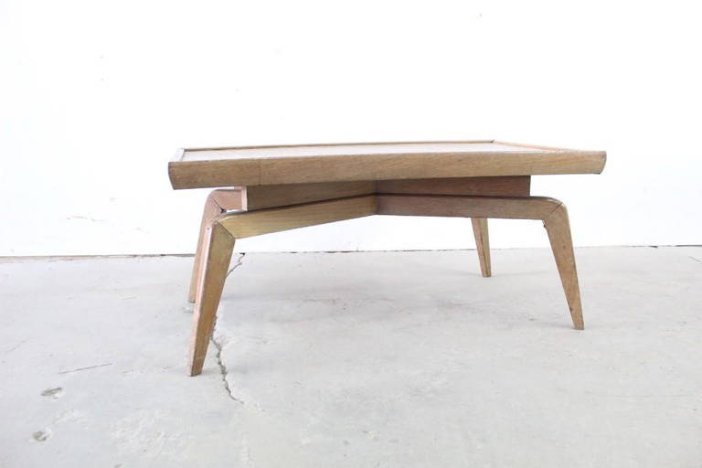 Mid Century Modern Wood Angular Coffee Table, Superior