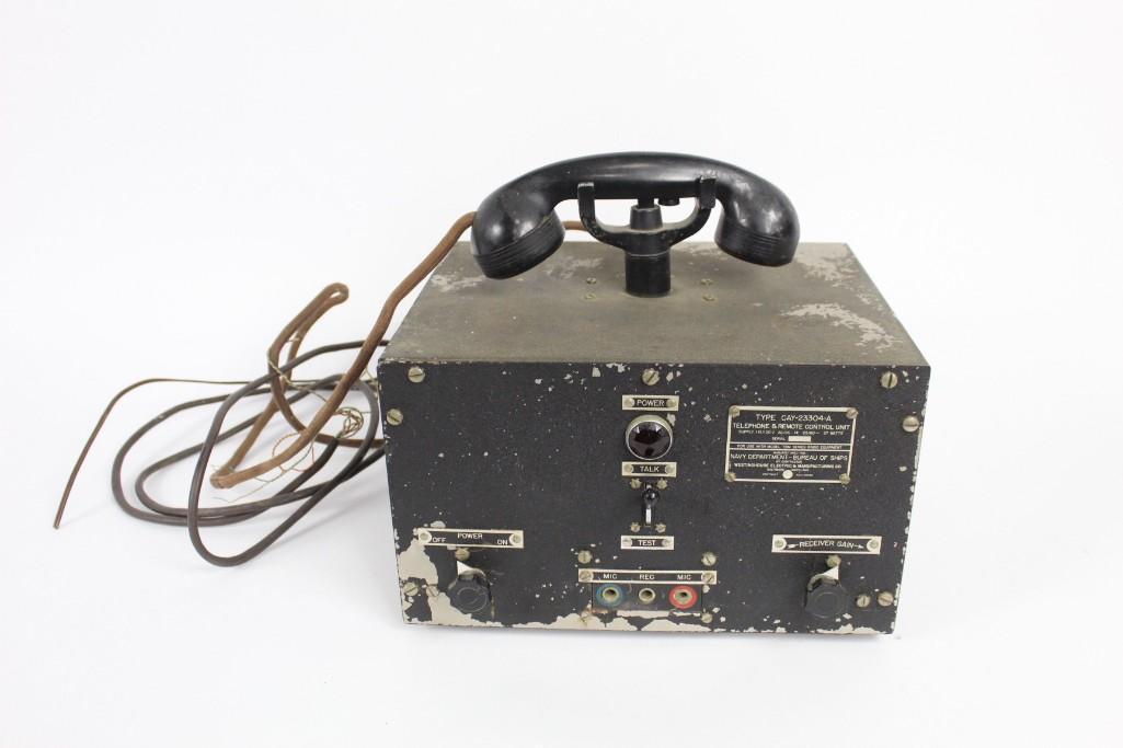 Us Navy Wwii Battleship Telephone Receiver Set