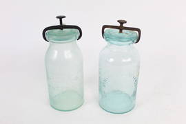 Lot Of 2 Antique 1861 Glass Canning Jars,whitall, Moore