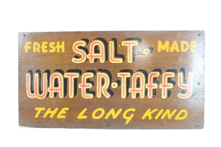 Wood Paint "salt Water Taffy" Sign,amusement Park,2of2