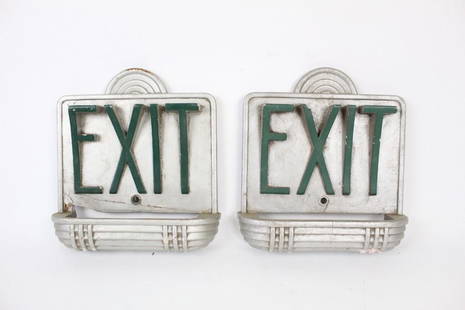 Vintage Deco Theater Lighted "exit" Sign