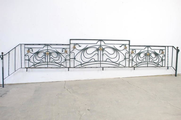 Antique Art Nouveau Iron Railing,architectural,hudson