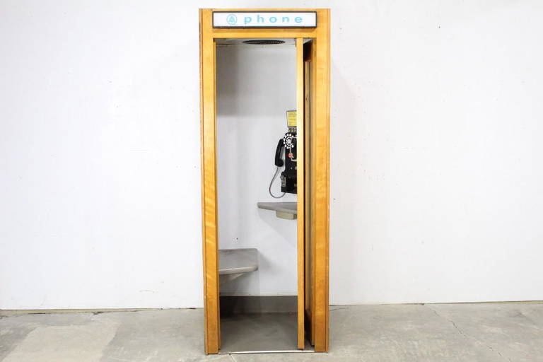 Mid Century Modern Bell Phone Booth W Rotary Phone,50s