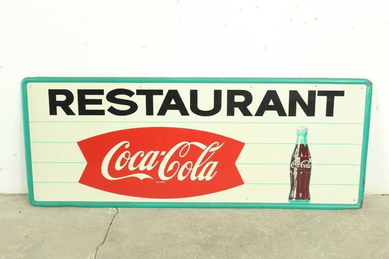 Vintage Coca Cola "restaurant" Sign,fishtail Coke,5ft