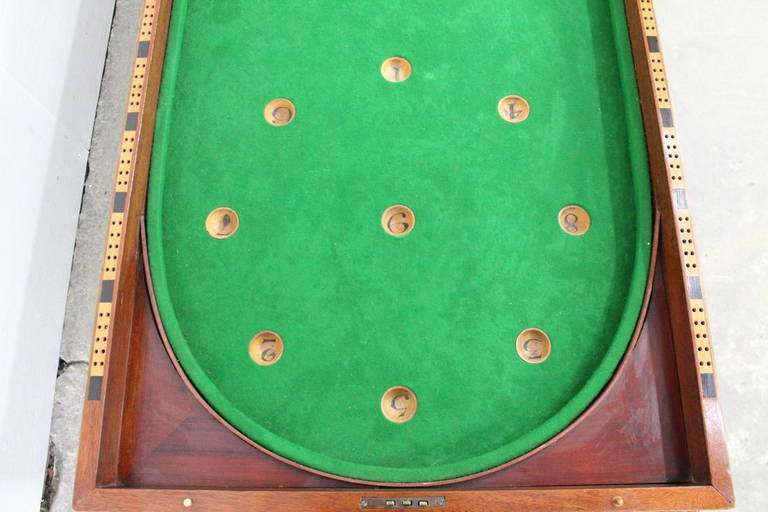 Antique English Bagatelle Billiards Folding Game Table