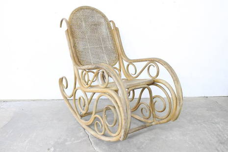 Wicker Rocking Chair, Elaborate Design